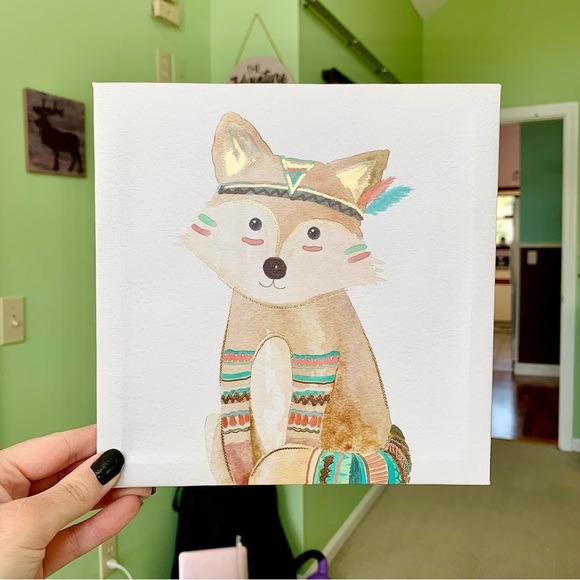 Wall Decor | Tribal Bohemian Cute Chic Baby Fox Wall Hanging Canvas ...